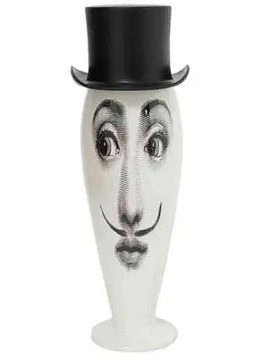 FORNASETTI Top Hat Lidded Vase - White
