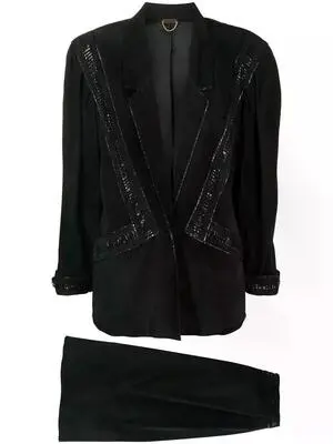 A.N.G.E.L.O. VINTAGE CULT 1980s Single-breasted Skirt Suit - Black