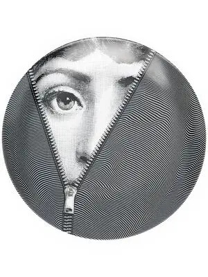 FORNASETTI T&v Ceramic Wall Plate - Black