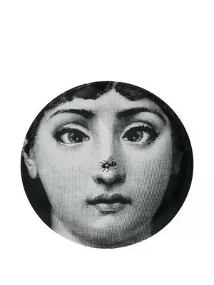 FORNASETTI Face Print Plate - Black