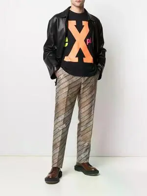 WALTER VAN BEIRENDONCK Diagonal Stripe Tailored Trousers