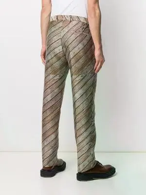 WALTER VAN BEIRENDONCK Diagonal Stripe Tailored Trousers