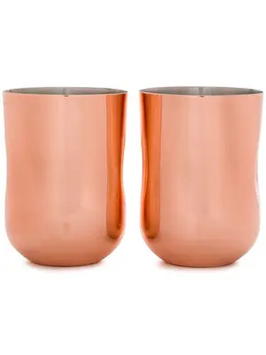 TOM DIXON Plum Moscow Mule Set Of Two Short Cocktail Glasses