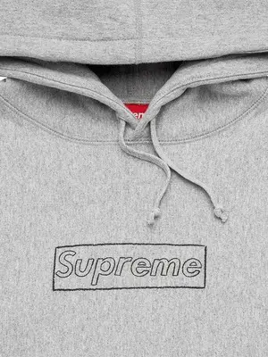 Supreme Kaws Chalk Logo Hoodie - Grey