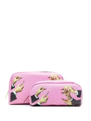SELETTI Graphic-print Zip-up Makeup Bag
