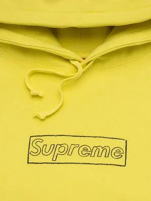 Supreme Kaws Chalk Logo Hoodie - Yellow