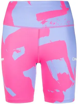 Off-White Printed Compression Cycling Shorts - Pink