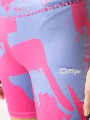 Off-White Printed Compression Cycling Shorts - Pink
