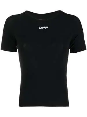 Off-white Short Performance Tops For Women