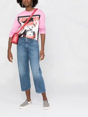DIESEL® High-rise Cropped Straight-leg Trousers