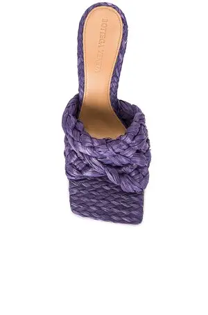 Bottega Veneta Raffia Stretch Mules - Lavender