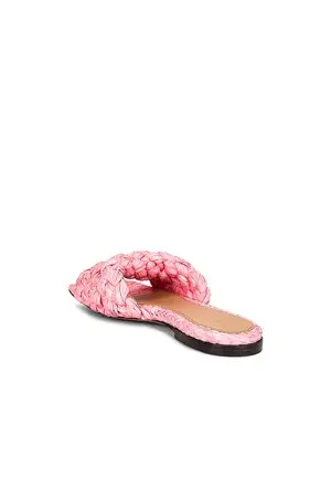 Bottega Veneta Raffia Stretch Flat Mules - Blossom