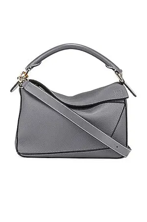 Loewe Loewe Puzzle Small Bag In White Asphalt Grey