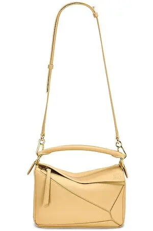 Loewe Loewe Puzzle Small Bag In White Dark Butter