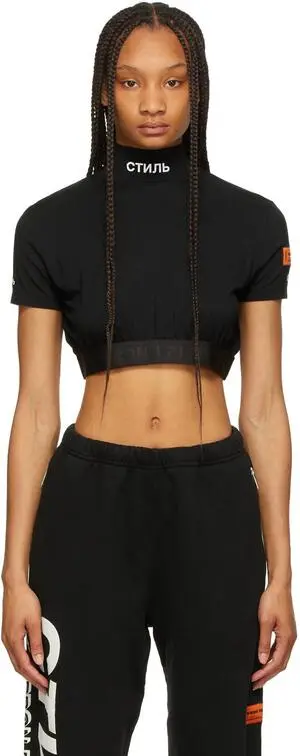 Heron Preston Heron Preston Black 'Style' Turtleneck T-Shirt - Complete Price