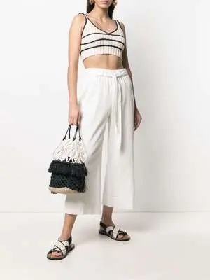 Lorena Antoniazzi Ribbed-knit Cropped Top