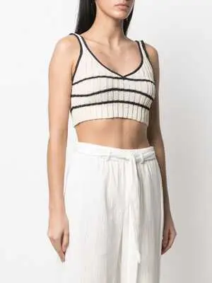 Lorena Antoniazzi Ribbed-knit Cropped Top