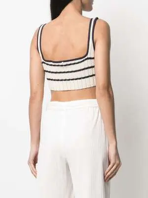 Lorena Antoniazzi Ribbed-knit Cropped Top