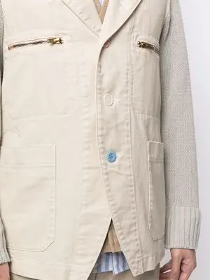 Undercover Contrasting Sleeve Cotton Blazer