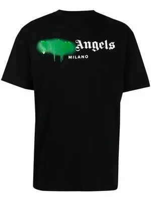 Palm Angels Milano Sprayed-logo T-shirt - Black