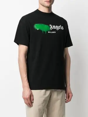 Palm Angels Milano Sprayed-logo T-shirt - Black