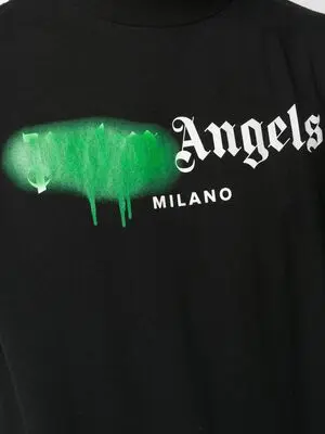 Palm Angels Milano Sprayed-logo T-shirt - Black