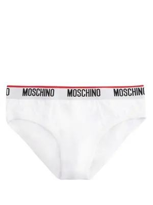 Moschino Logo-strap Briefs - White