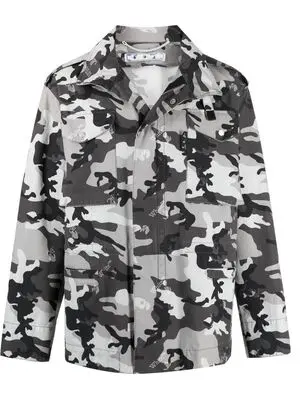 Off-White Camouflage Print Cotton Jacket - Grey