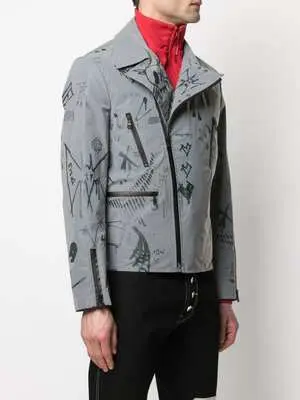 MJB - MARC JACQUES BURTON Graffiti-print Biker Jacket