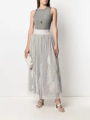 Lorena Antoniazzi Embellished Tulle Midi Skirt