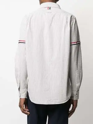 Thom Browne Vertical-stripe Long-sleeve Shirt - Grey