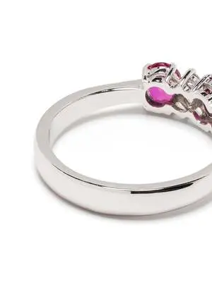 LEO PIZZO 18kt White Gold Diamond And Ruby Eternity Ring