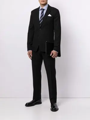 Ralph Lauren Purple Label Straight-leg Tailored Trousers - Black