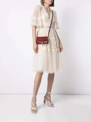 NEEDLE & THREAD Floral-embroidered A-line Dress
