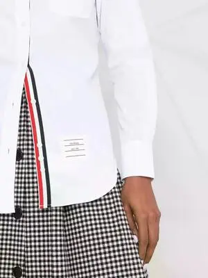 Thom Browne Logo-patch Cotton Shirt - White