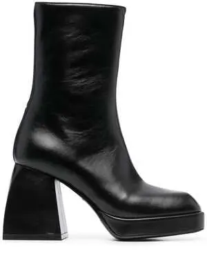 NODALETO Block-heel Leather Boots