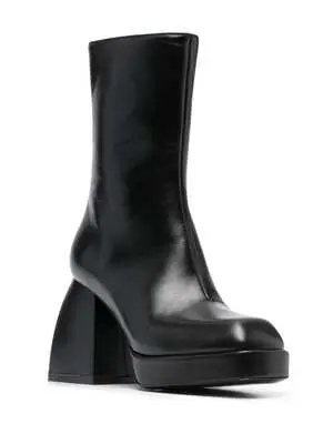 NODALETO Block-heel Leather Boots