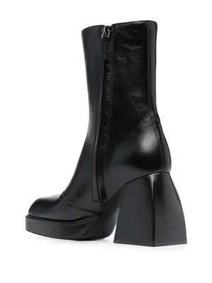 NODALETO Block-heel Leather Boots