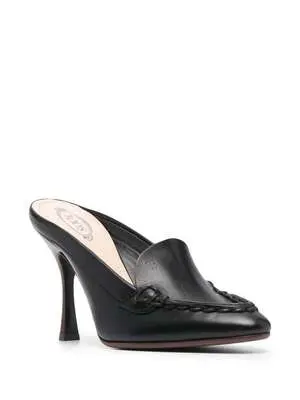 TOD'S Leather Hand-stitched Loafer Mules