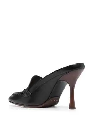 TOD'S Leather Hand-stitched Loafer Mules