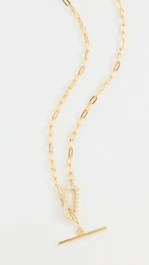 Shashi Jade Pave Chain Necklace - Gold