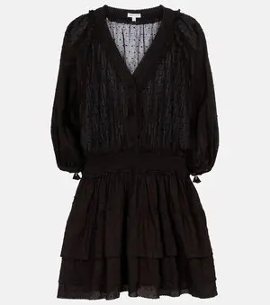 Poupette St Barth Ariel Cotton Minidress - Black