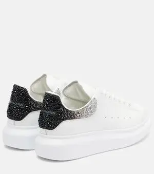 Alexander McQueen Oversized Embellished Leather Sneakers - White