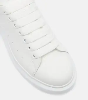Alexander McQueen Oversized Embellished Leather Sneakers - White