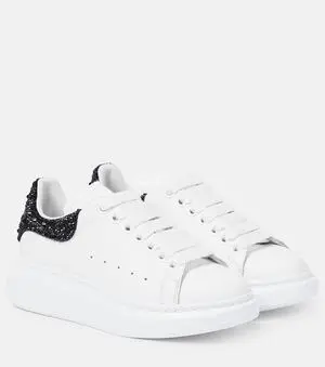 Alexander McQueen Oversized Embellished Leather Sneakers - White