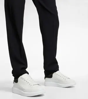 Alexander McQueen Oversized Embellished Leather Sneakers - White