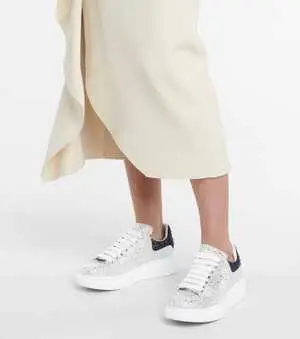 Alexander McQueen Oversized Embellished Leather Sneakers