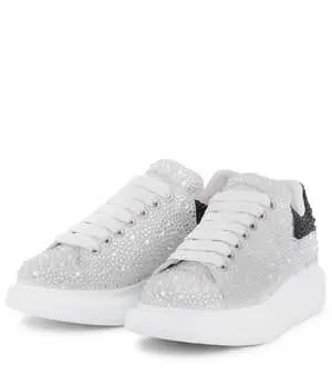 Alexander McQueen Oversized Embellished Leather Sneakers