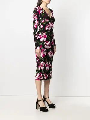 TOM FORD Floral-print Midi Dress - Black