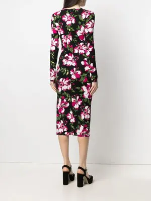 TOM FORD Floral-print Midi Dress - Black